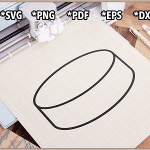 Hockey Puck SVG Cut File and Outline, Png, Pdf, Dxf, Eps for Cutting ...