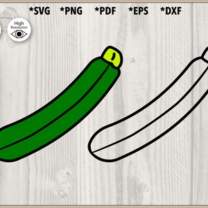 Zucchini Color and Outline Clipart Svg Png Pdf Dxf Eps Cut - Etsy
