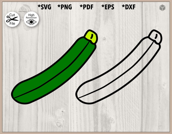 Zucchini Color and Outline Clipart Svg Png Pdf Dxf Eps Cut - Etsy