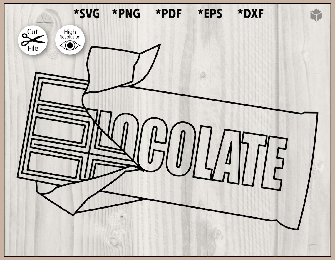 Chocolate Bar Outline Graphic Design Cacao Vector Cut File - Etsy UK