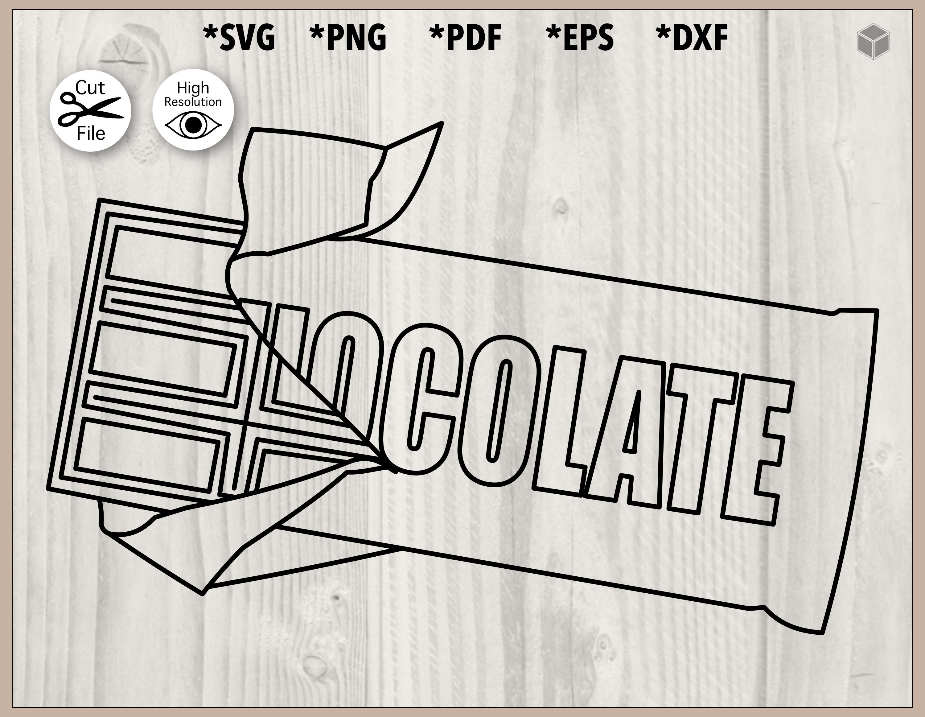 Chocolate Bar Outline Graphic Design Cacao Vector Cut File - Etsy UK