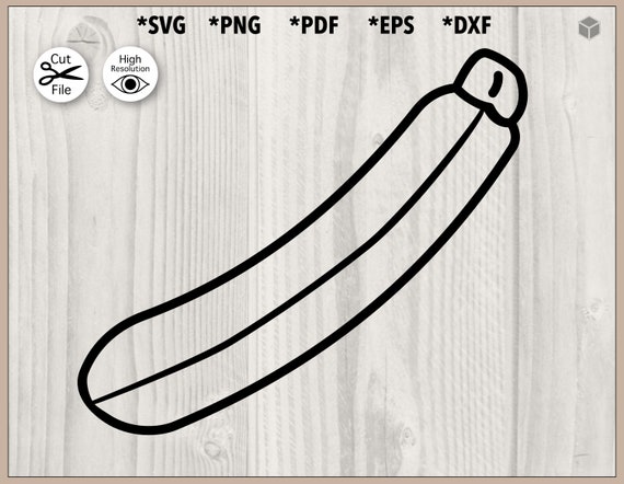 Zucchini Outline Svg Png Pdf Dxf Eps - Etsy