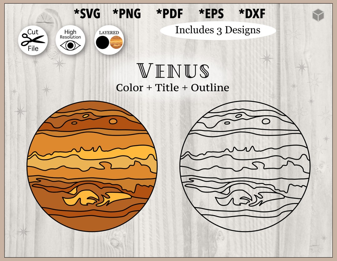 Venus Color and Outline Set Svg, Png, Pdf, Dxf, Eps - Etsy