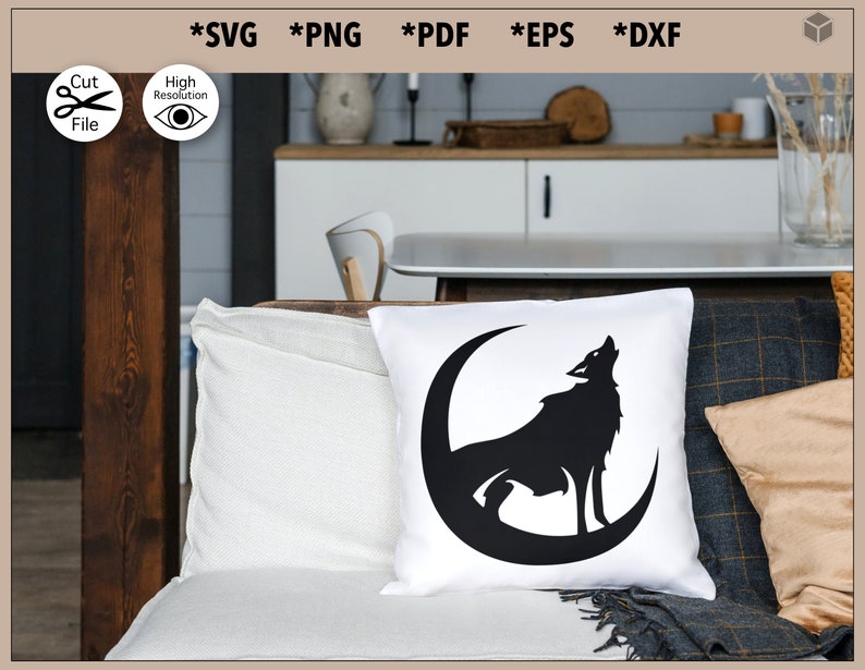 Howling Wolf Silhouette Svg Png Pdf Dxf Eps - Etsy Canada
