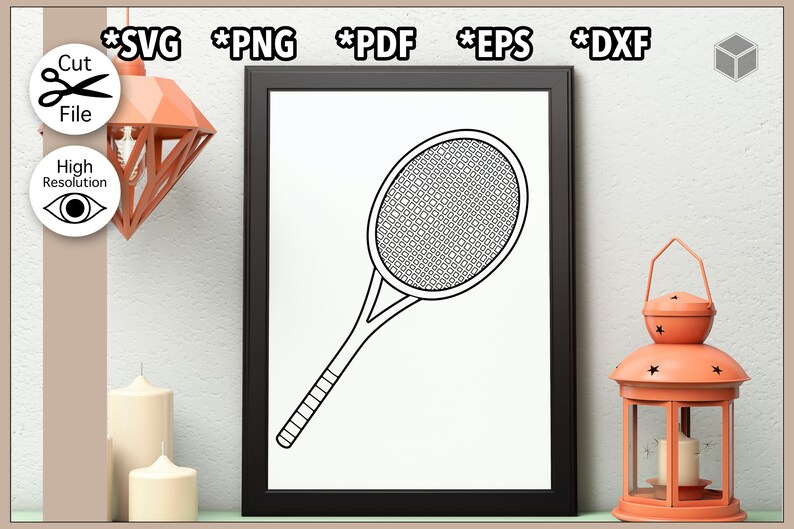 Tennis Racket Outline Svg Png Pdf Dxf Eps - Etsy