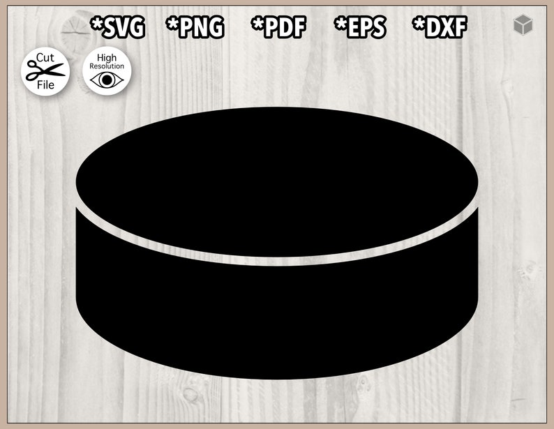 Hockey Puck Silhouette Svg Png Pdf Dxf Eps for Cutting - Etsy
