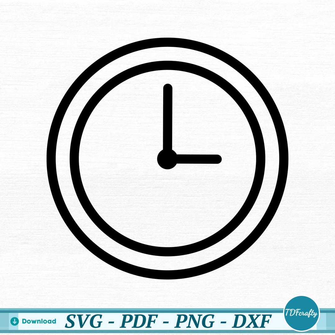 Clock Outline SVG File, Back to School Clipart, Student DXF Craft File ...