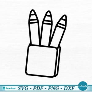Box of Crayons Outline SVG File, Back to School Clipart, Student DXF ...