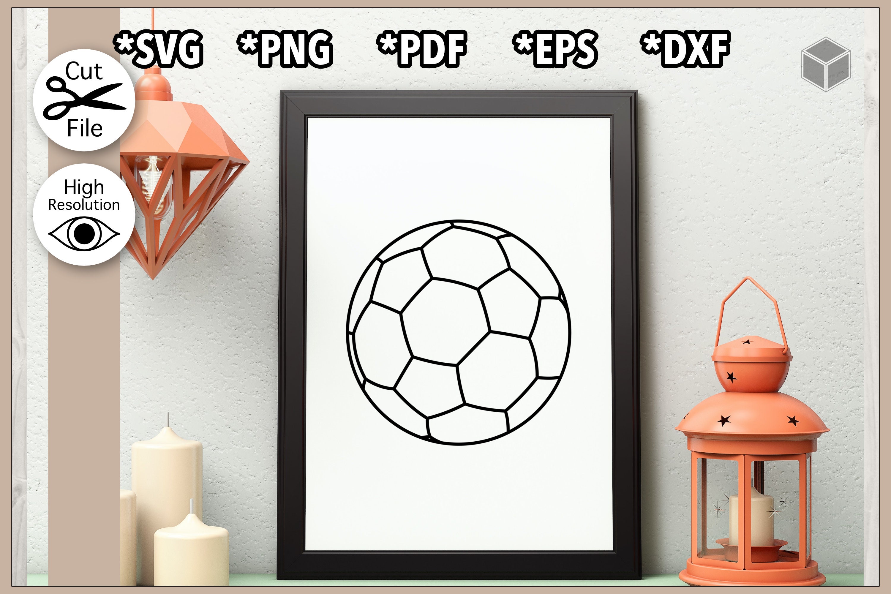 Soccer Ball Color and Outline Svg Png Pdf Dxf Eps Graphic - Etsy UK