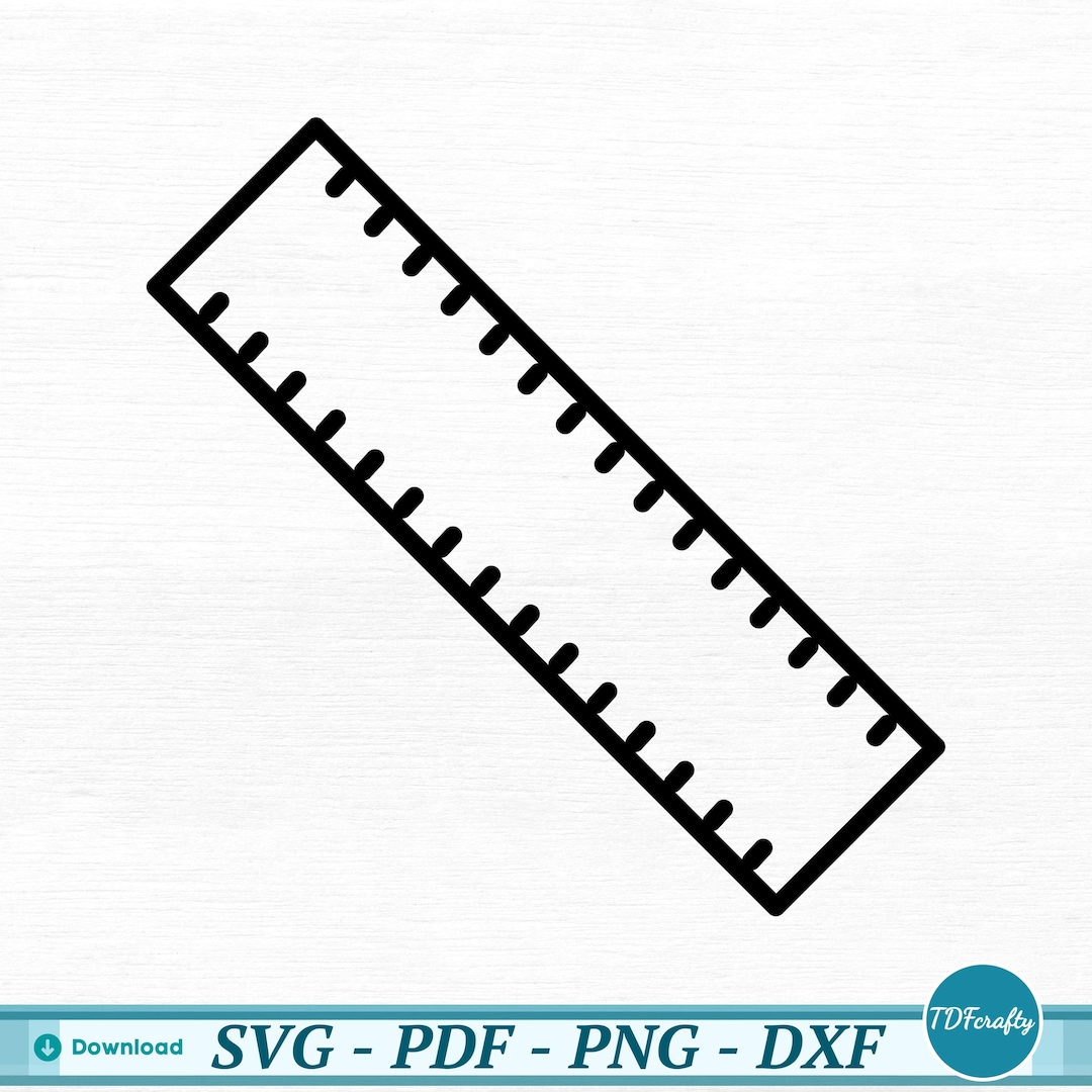 Ruler Outline SVG File, Back to School Clipart, Student DXF Craft File ...