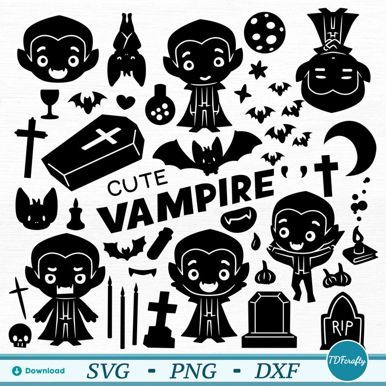 Vampire Clipart Bundle, Halloween Vector Graphics (SVG, PNG, DXF) - Etsy