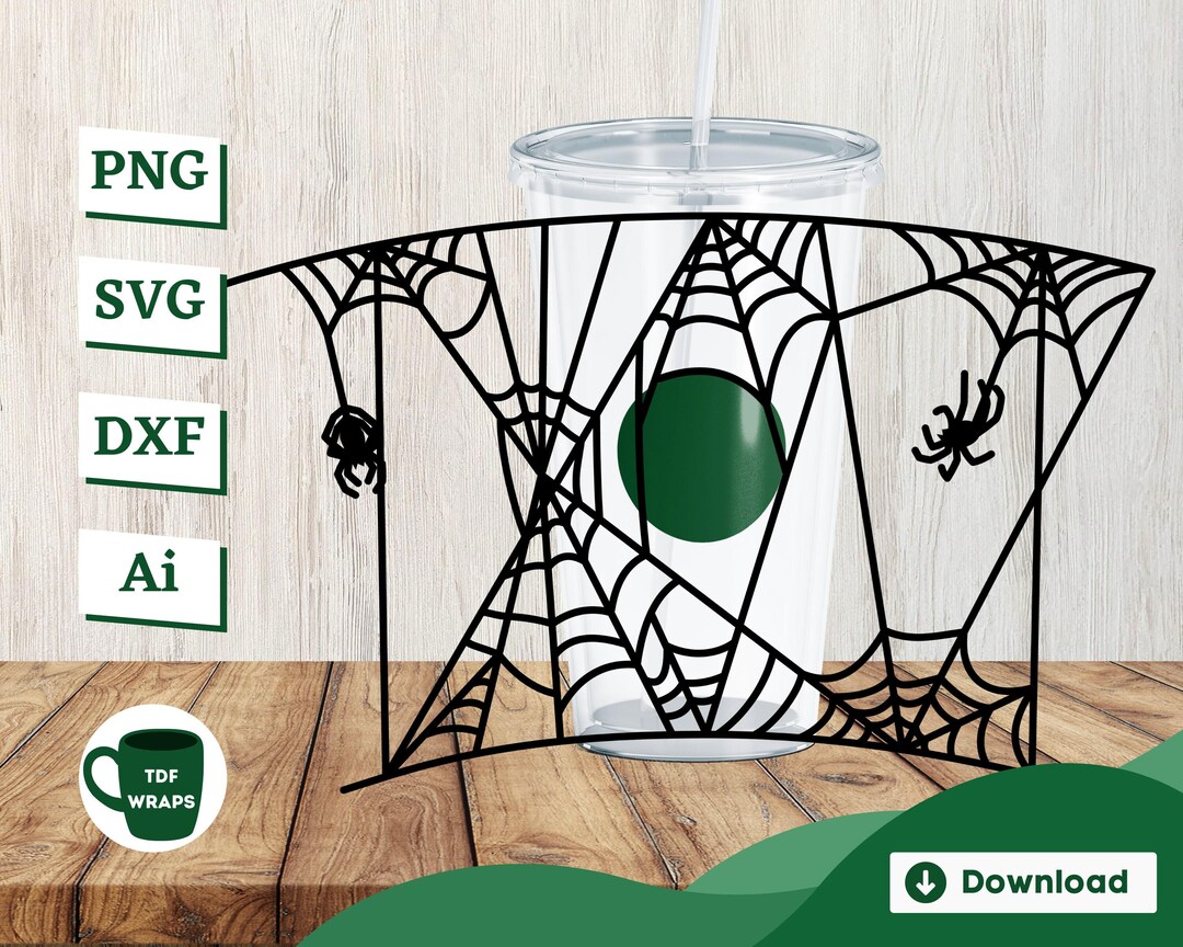 Spider Web Cup Wrap SVG Cold Cup Template - Etsy