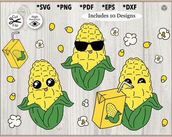 It's Corn Cute Corn Bundle Popcorn Cut File Corn Kennel - Etsy