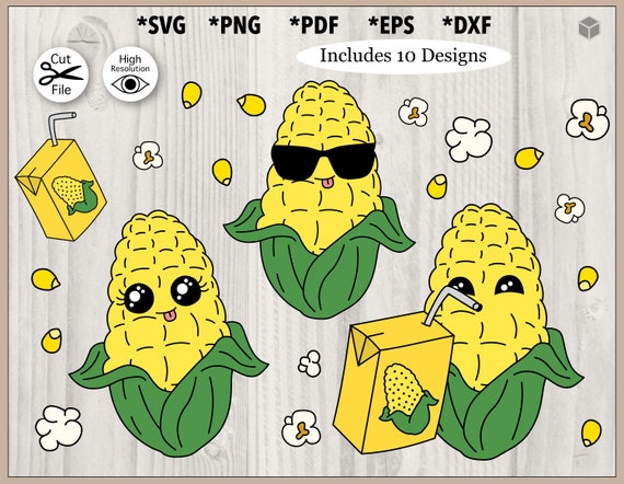 It's Corn Cute Corn Bundle Popcorn Cut File Corn Kennel - Etsy