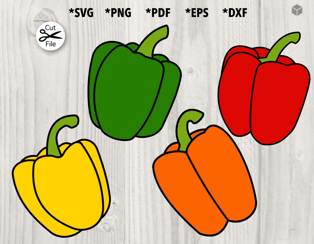 Sweet Peppers Cut File Svg, Png, Pdf, Dxf, Eps for Cutting Machine - Etsy