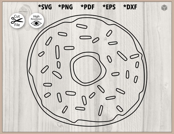 Donut Outline Svg Png Pdf Dxf Eps - Etsy