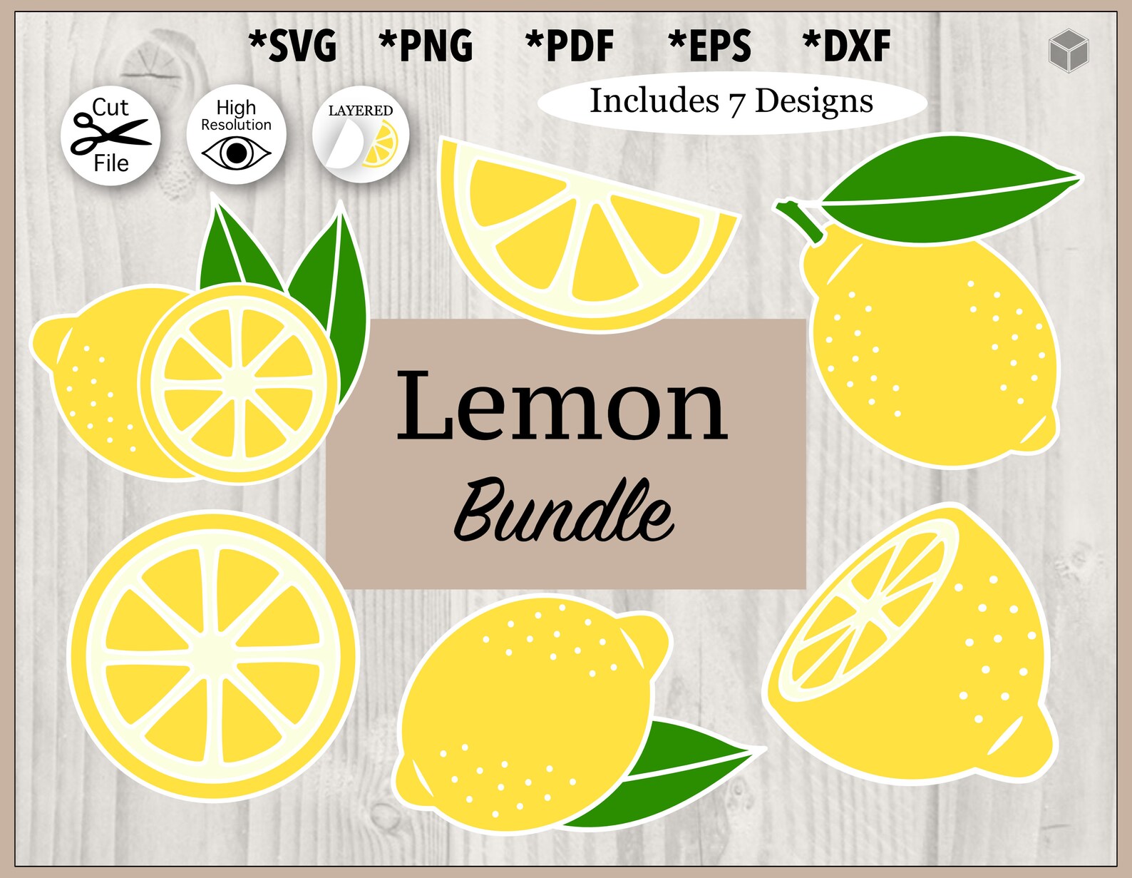 Lemon Fruit Bundle Svg Png Pdf Dxf Eps - Etsy