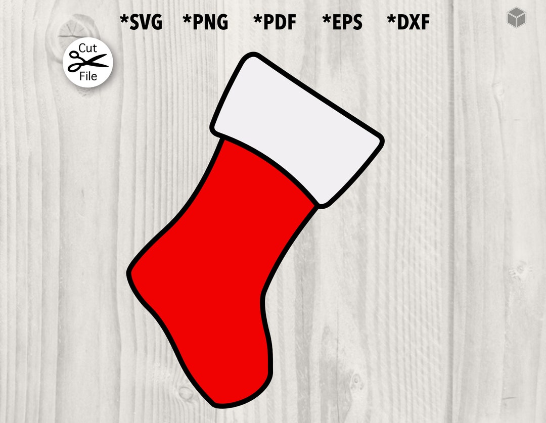 Christmas Stocking Cut File, Holiday Socks Design, Santa Stockings ...