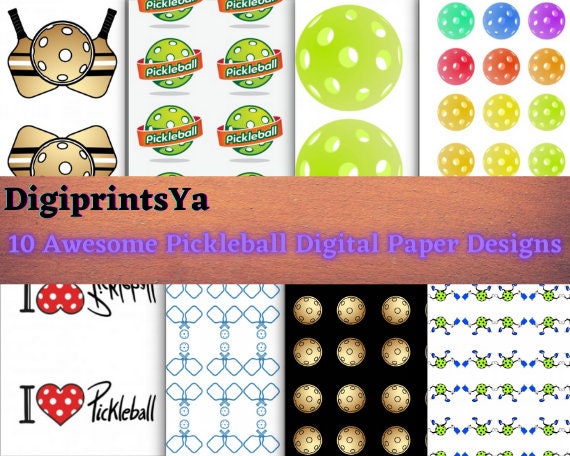 10 Creative Pickleball Digital Paper Designs for Pickleball - Etsy