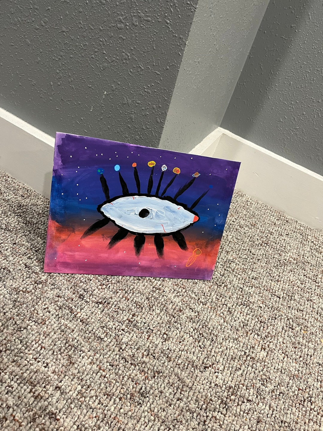 Space Themed third Eye Painting Watercolor and - Etsy