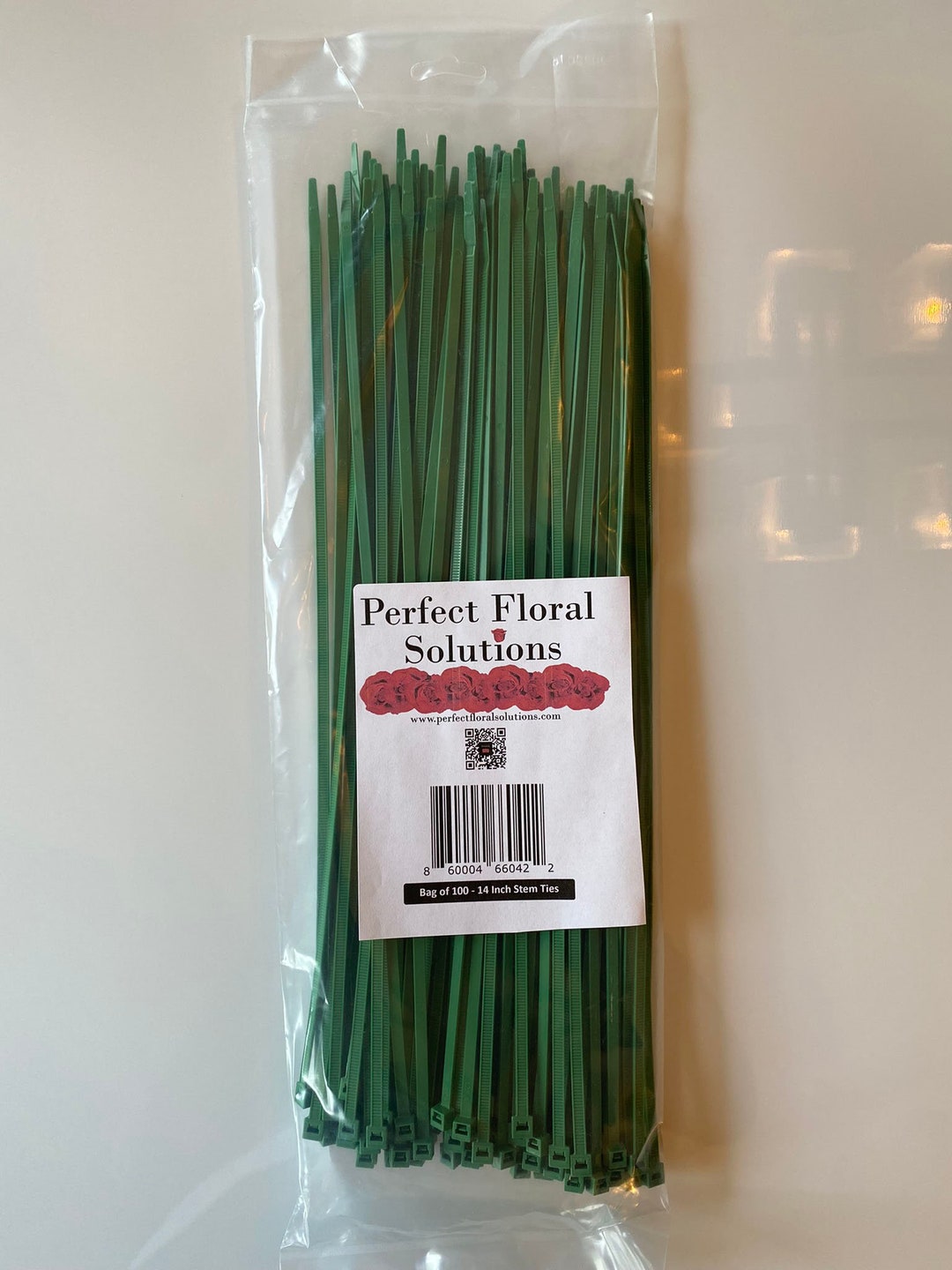Bag of 100 Green Bouquet Stem Ties - 14 Inch Long for the Quick & Easy ...