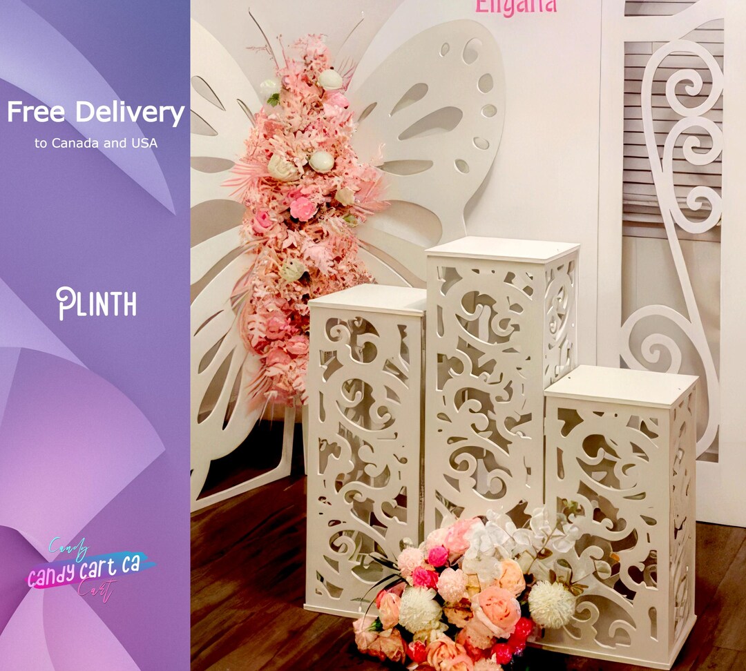 Plinth, Pedestal Stand, Modern Table, Bridal Shower Aisle Flower Stand ...
