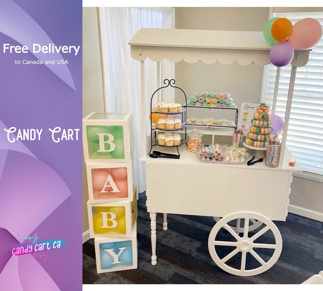 Cake Stand and Sweet Cart on Decorative Wheels| Candy Cart | Mini Bar ...