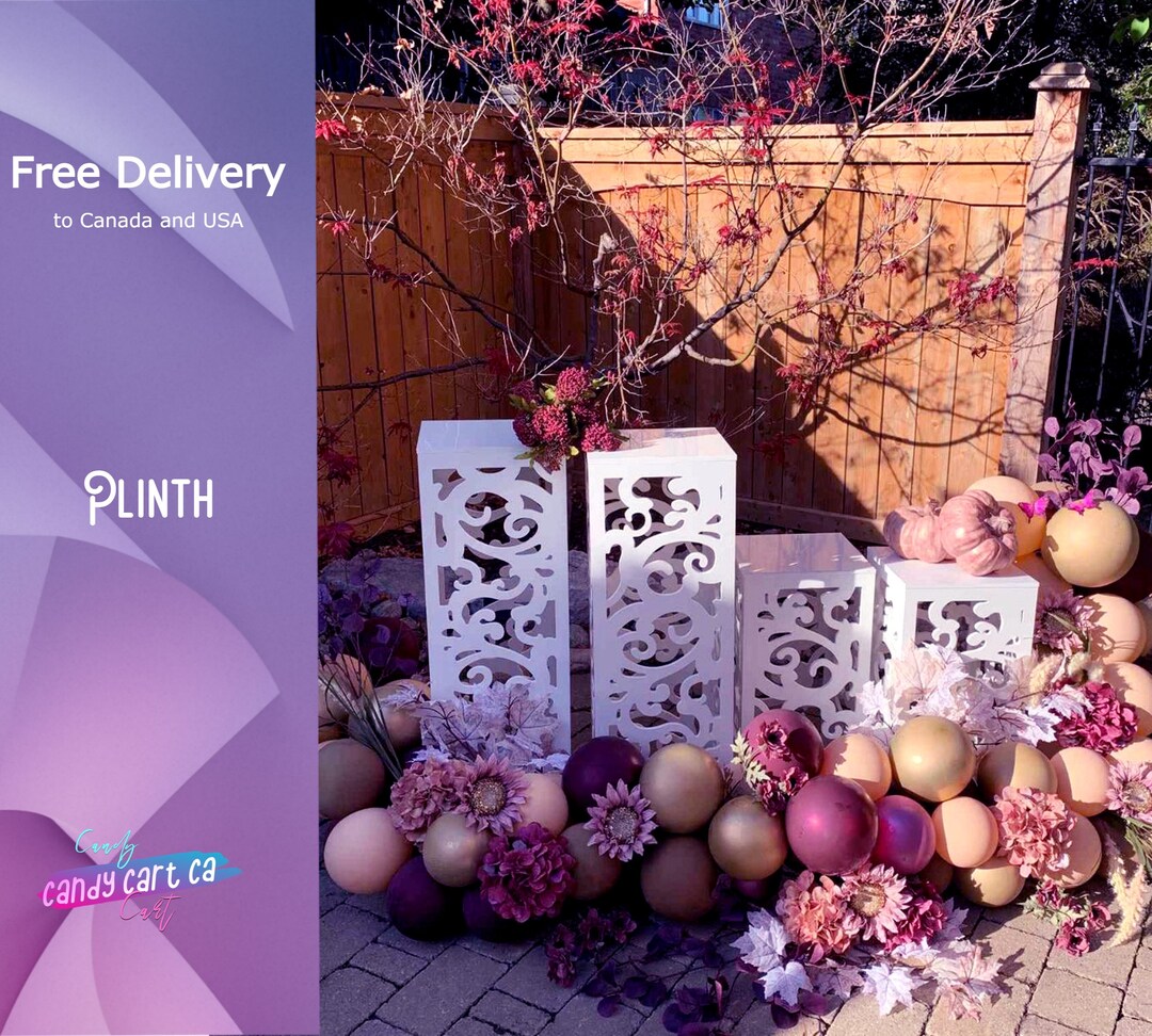 Decorative Pedestal Stand, Cube Plinth | Bridal Shower Aisle Flower ...