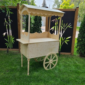 Wooden Sweet Cart | Cart With Wheels | Adult Wooden Sweet Cart | Cake ...