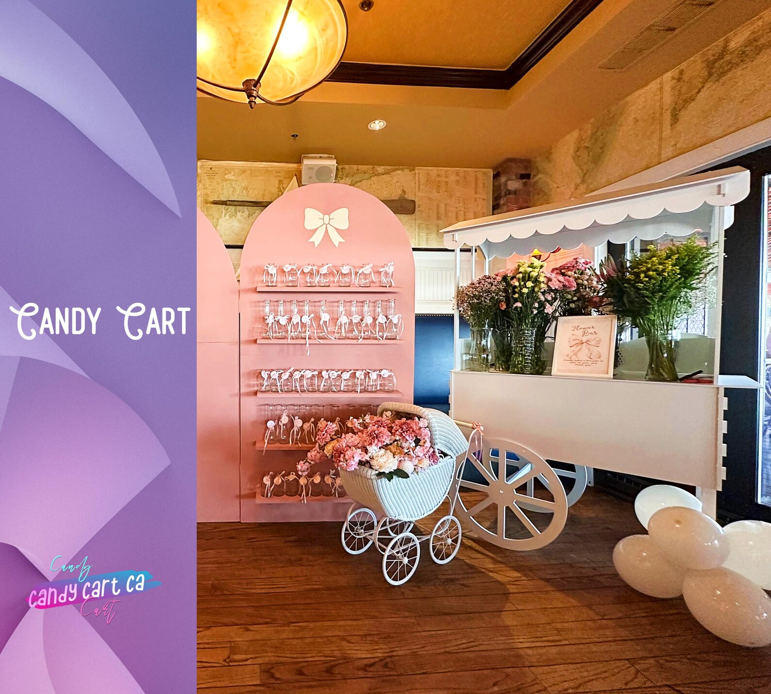 Collapsible White PVC Candy Cart: 70" Party & Wedding Decor - Etsy