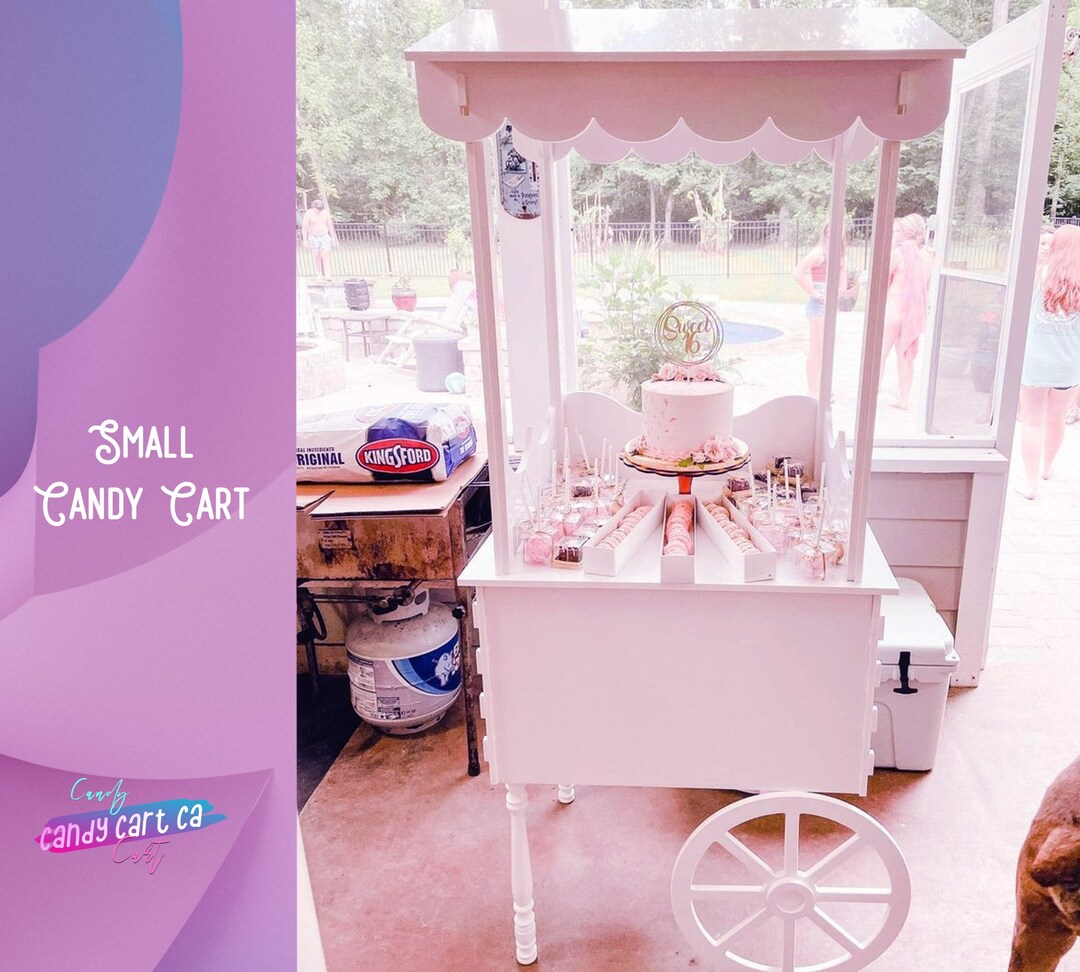 Candy Cart, Sweet Cart on Decorative Wheels| Small Candy Cart | Cake ...