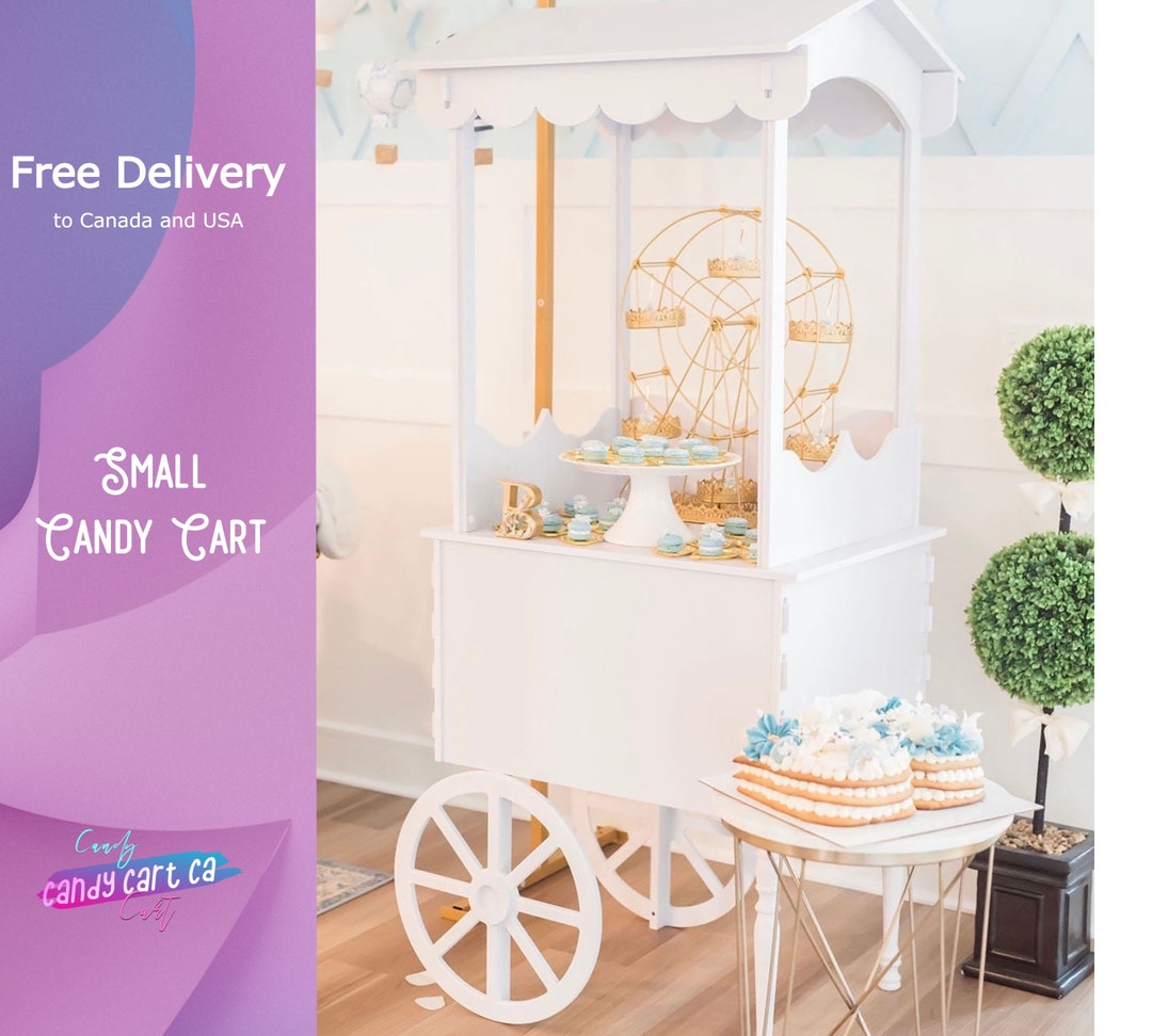 Mini Candy Cart, Sweet Cart on Decorative Wheels Small Candy Cart Cake ...