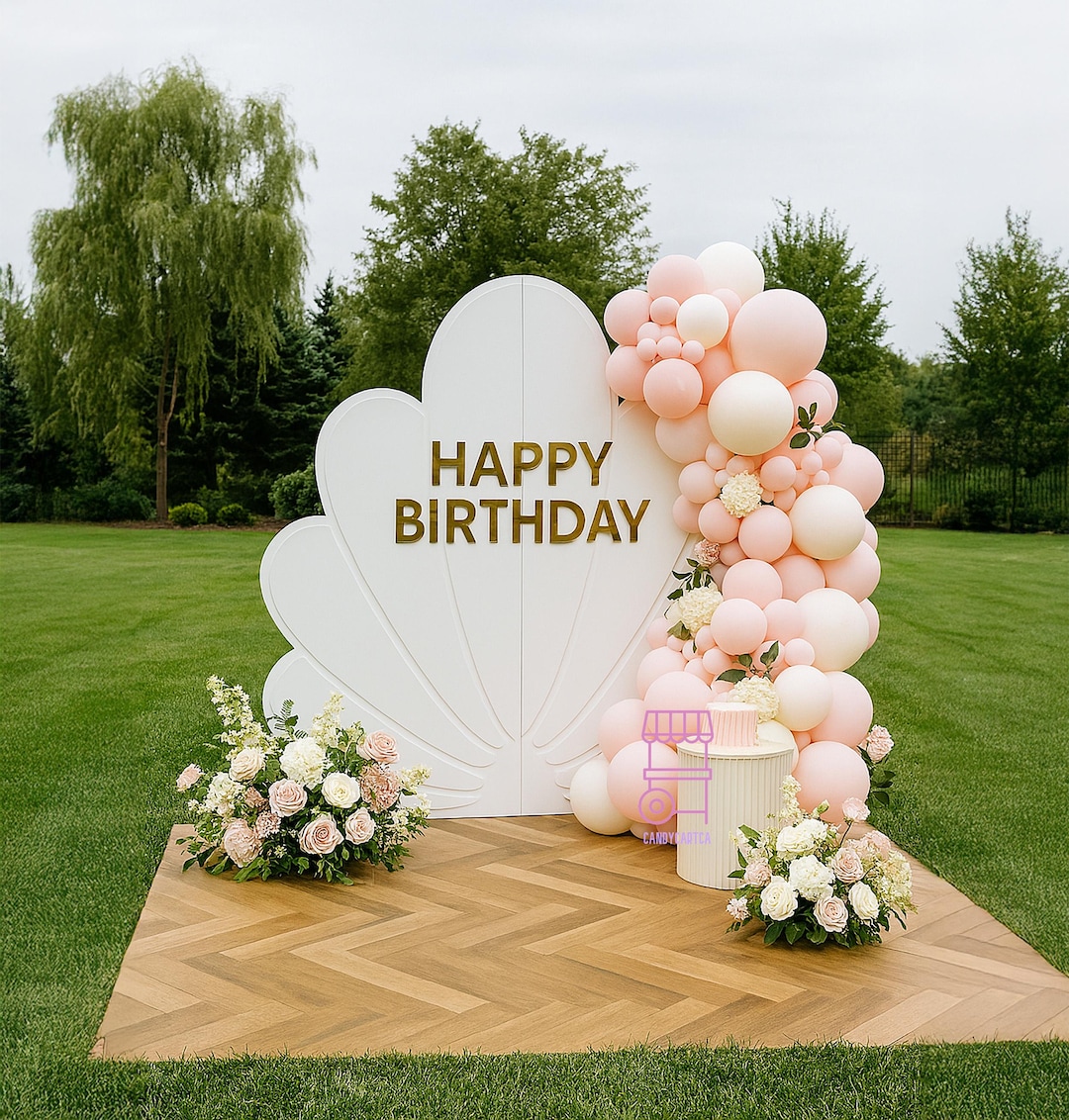 Free Standing White Shell Backdrop for Princess & Mermaid Themed ...