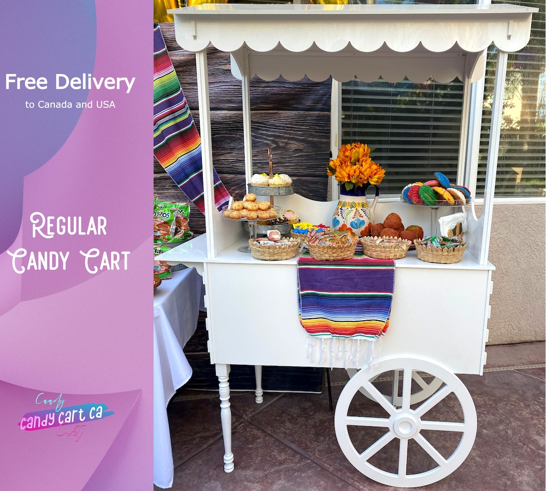 Sweet Cart on Decorative Wheels, Candy Cart | Adult Sweet Cart | Cake ...