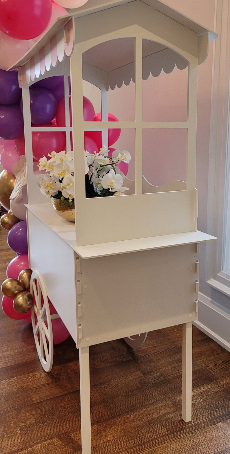 PVC Candy Cart on Wheels: Pink & Blue Roof, Party Decor (70" Tall) - Etsy