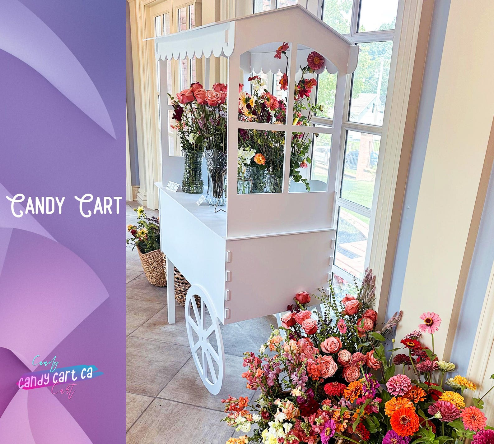 Collapsible White PVC Candy Cart: 70" Party & Wedding Decor - Etsy