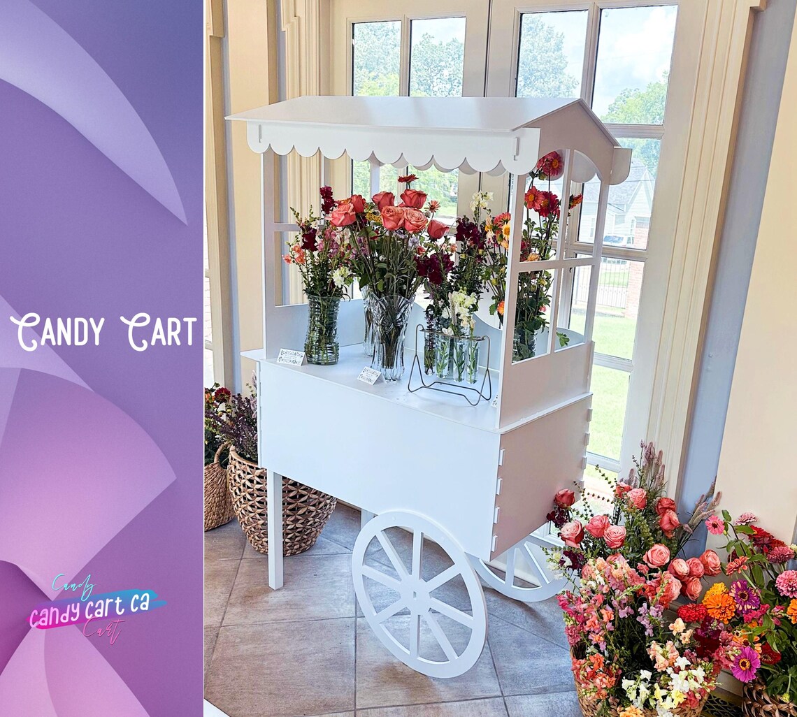 Collapsible White PVC Candy Cart: 70" Party & Wedding Decor - Etsy