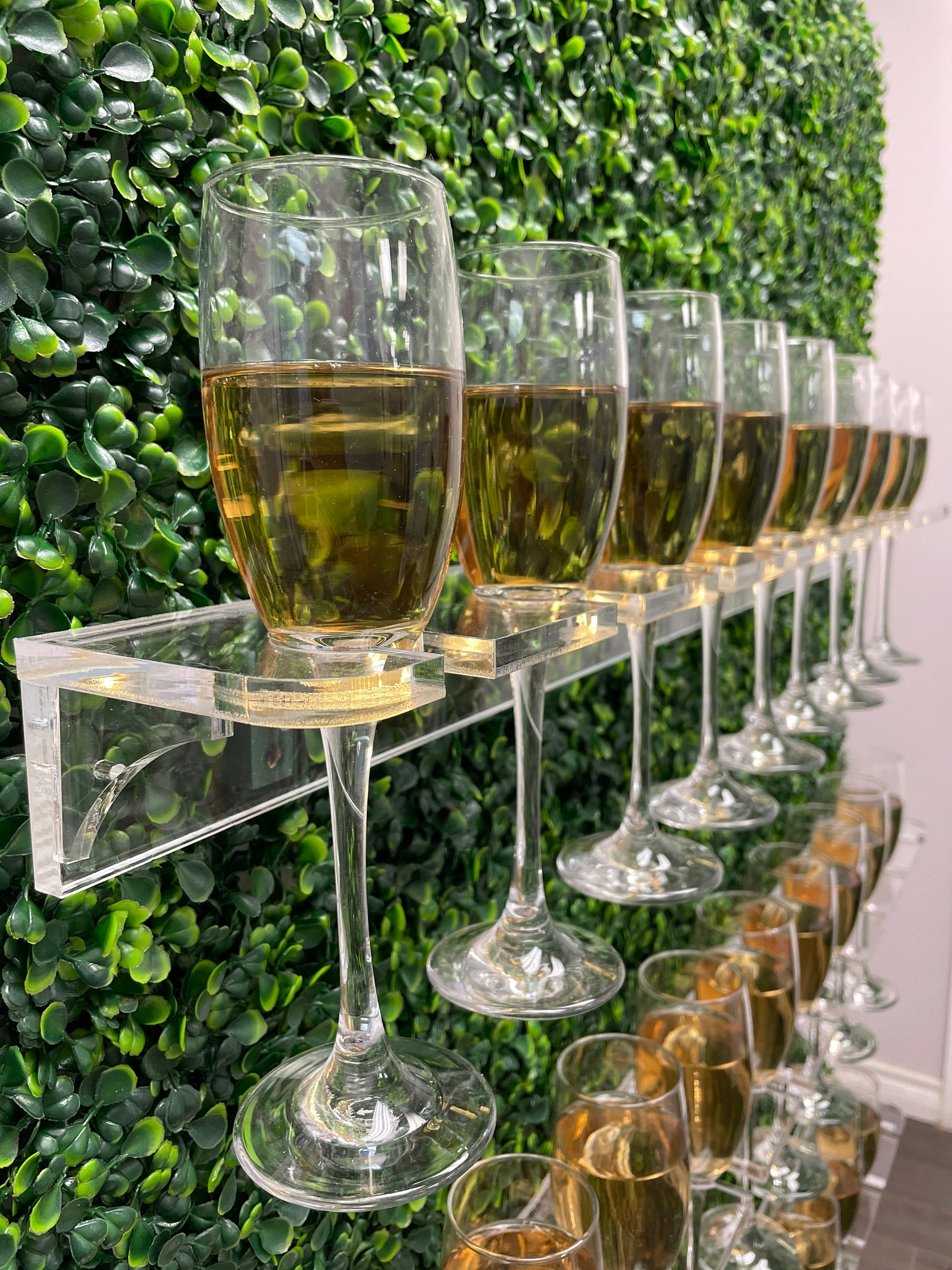 Grass Champagne Wall: Wedding Drink Display, Clear Shelf - Etsy