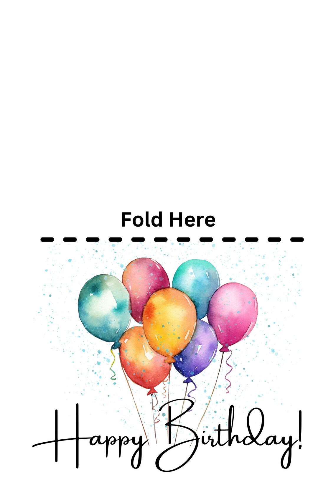 Happy Birthday Card, Digital Download, Birthday Card With Balloons ...