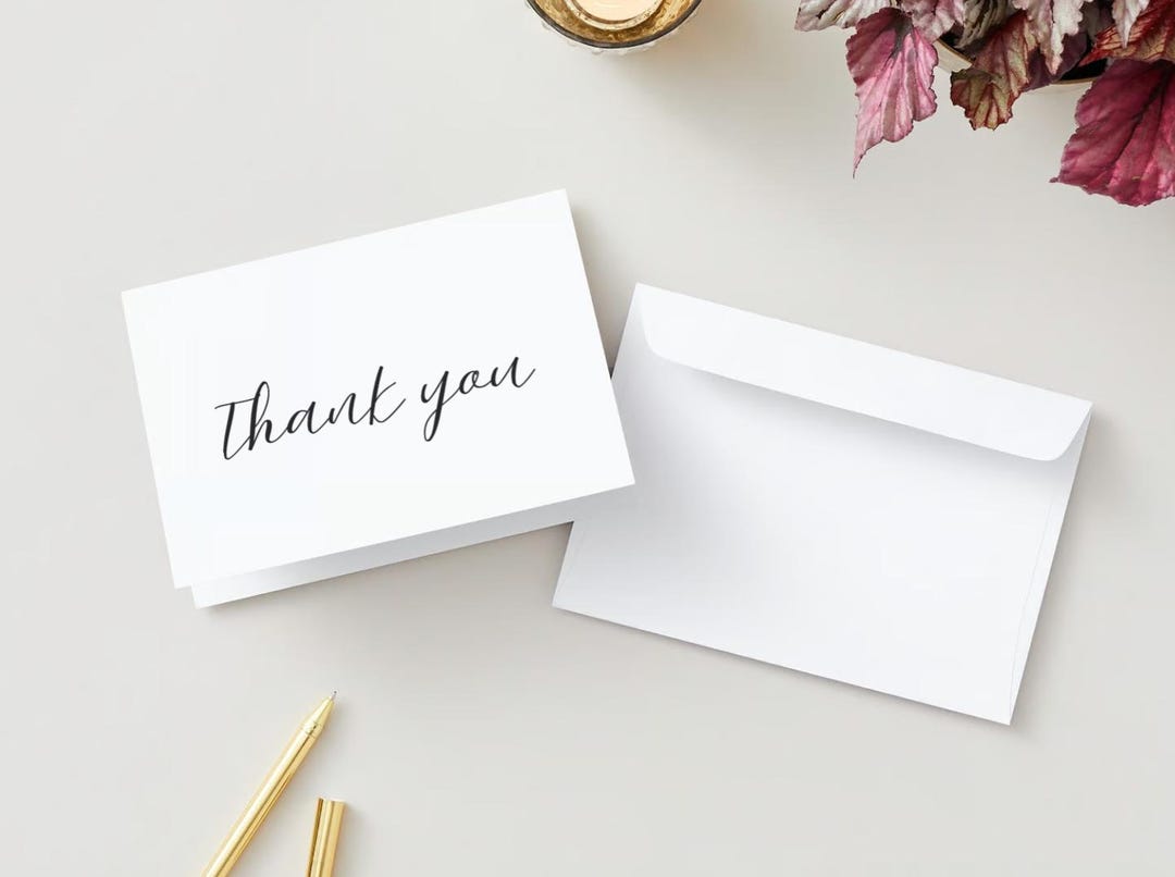 Simple Thank You Card, Printable Thank You Card, Supportive Card for ...