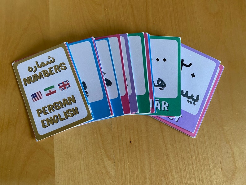 Farsi - English NUMBERS Flashcards | Numbers 1 - 1 Billion | 51 Cards ...