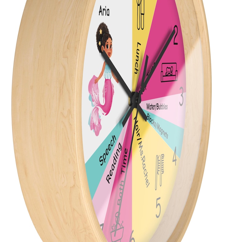 Kids Visual Schedule Clock, Mermaid Routine Clock, Autism ADHD Time ...
