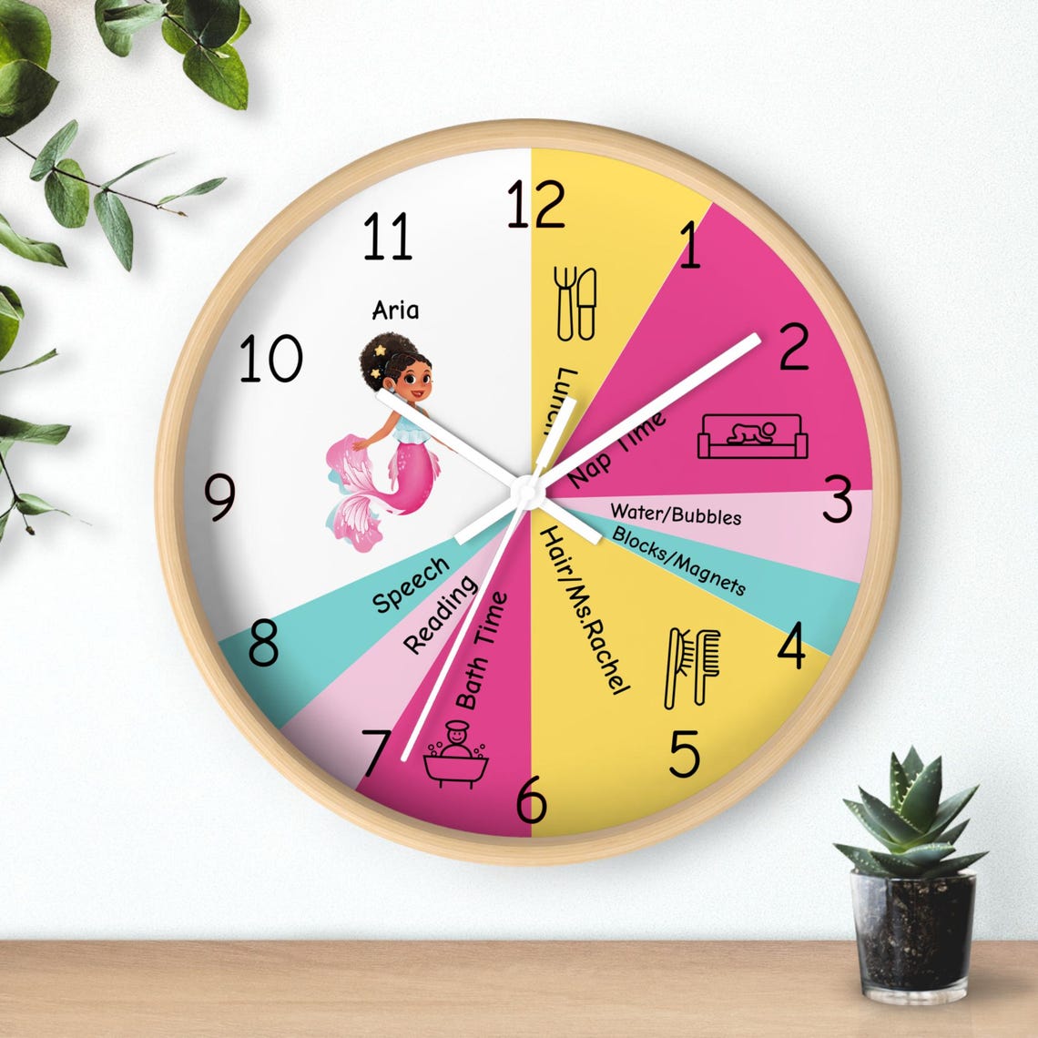 Kids Visual Schedule Clock, Mermaid Routine Clock, Autism ADHD Time ...
