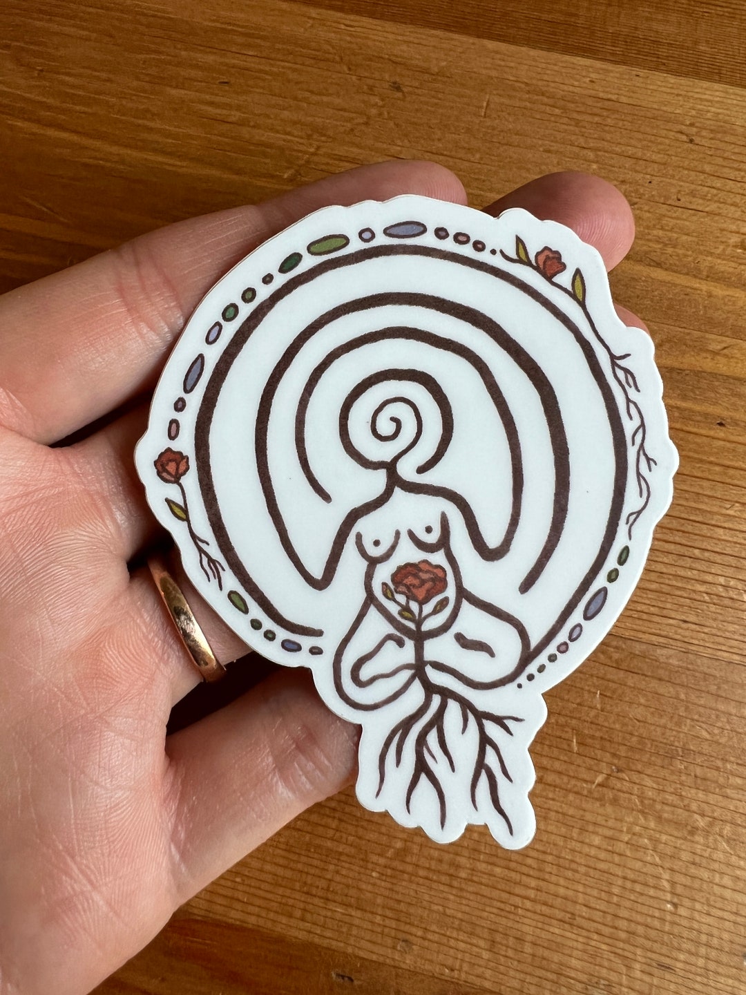 Goddess Sticker Spiral Goddess Sticker Pregnant Woman - Etsy