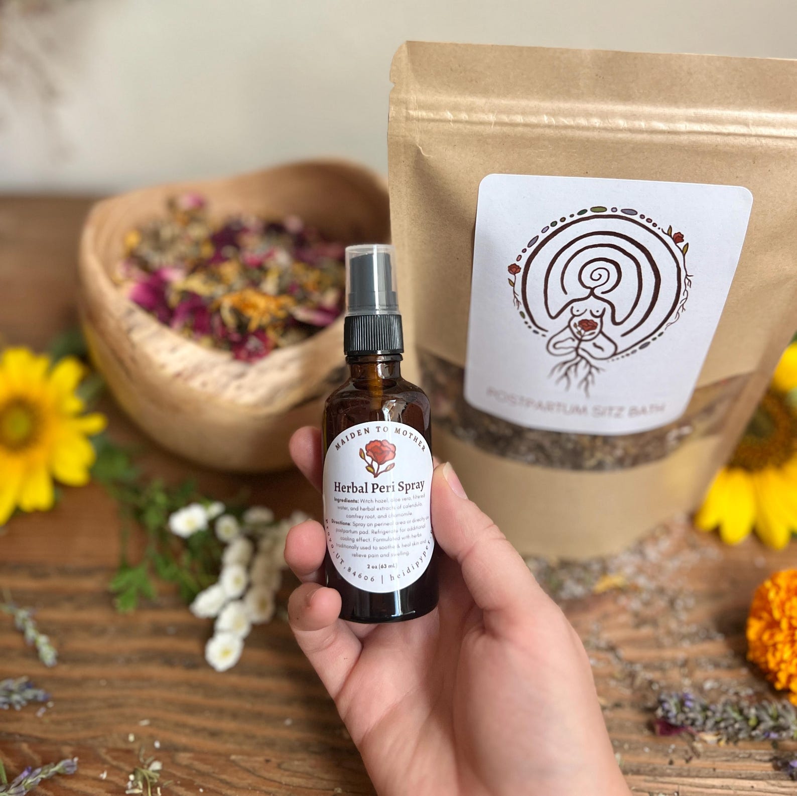 Herbal Peri Spray Postpartum Perineal Spray Postpartum Healing After ...