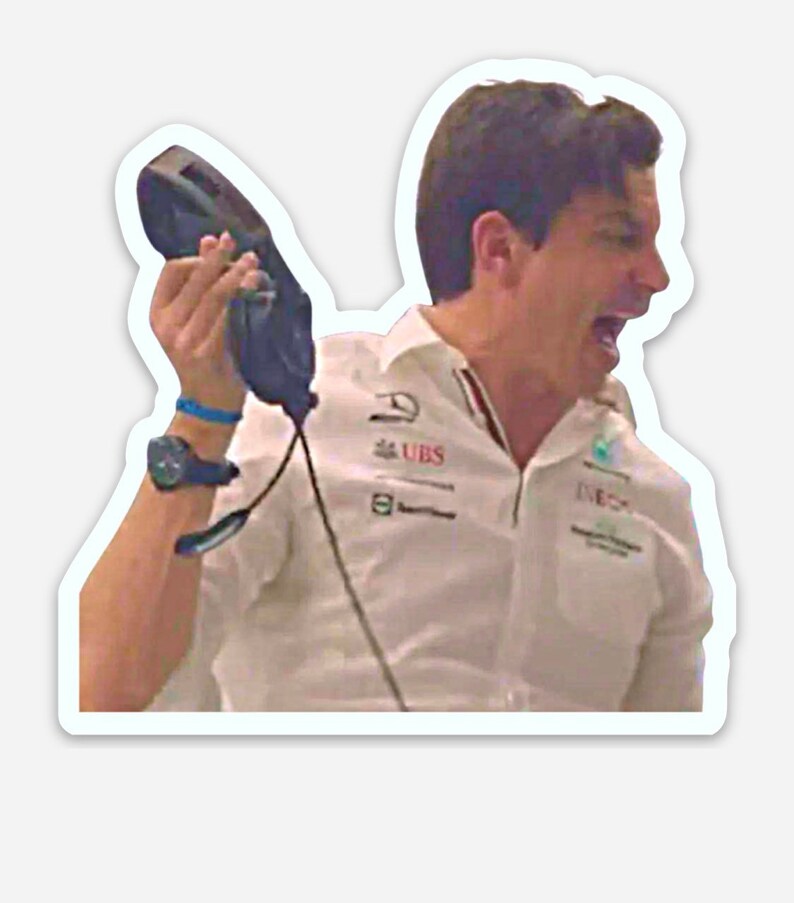 Toto Wolff Throwing Headset Sticker - Etsy