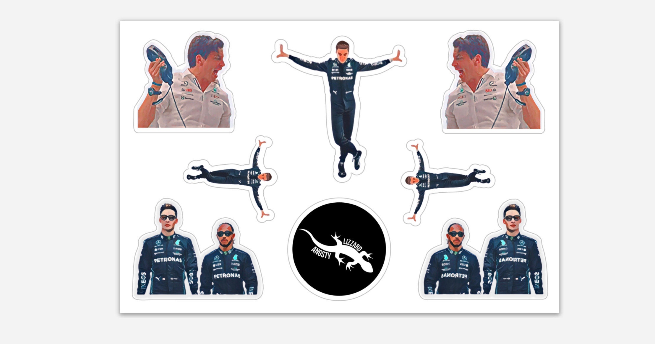 Mercedes AMG F1 Sticker Sheet - Etsy