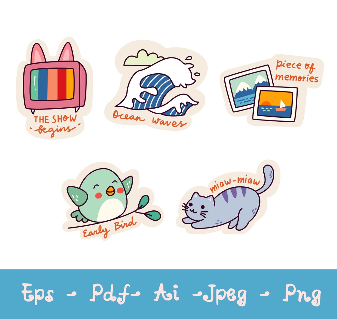 Kawaii Stickers Keychain Yami Kawaii Cartoon Sticker Set - Etsy