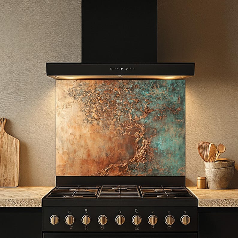 Tempered Glass Backsplash, Textured Olive Glass Backsplash, Kitchen Backsplash Behind Stove ...