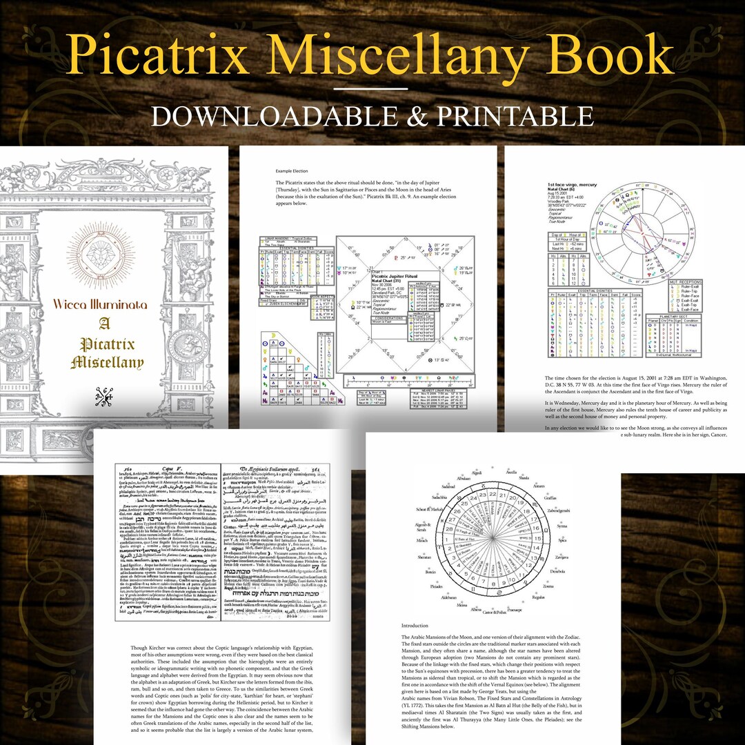 Picatrix Miscellany Book | Printable & Downloadable | Wicca | Pagan ...